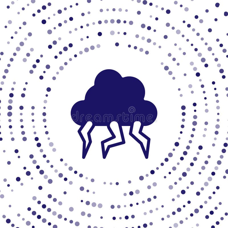Blue Storm Icon Isolated on White Background. Cloud and Lightning Sign ...