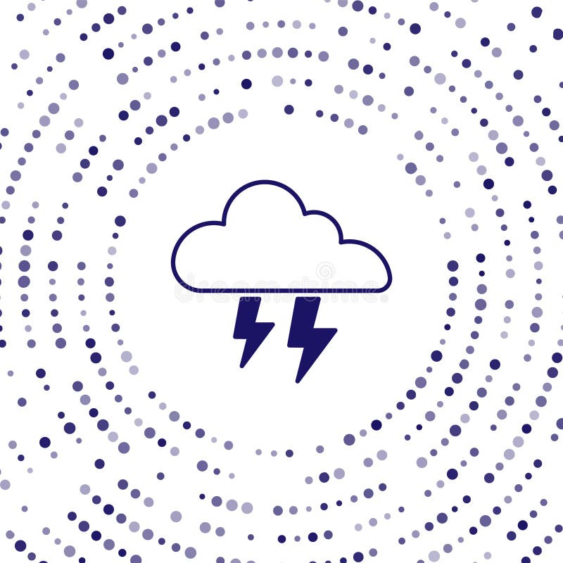 Blue Storm Icon Isolated on White Background. Cloud and Lightning Sign ...