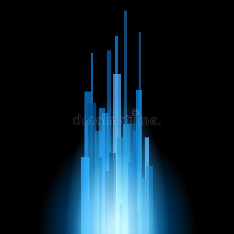 Blue Straight Lines Abstract on Black Background. Vector Stock Vector ...