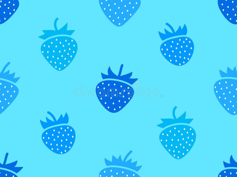 Blue Strawberries Seamless Pattern. Blue Strawberries with Seeds. Sweet ...