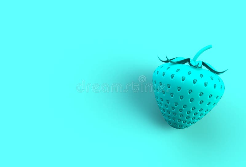 Blue Strawberry on Blue Background Stock Illustration - Illustration of ...