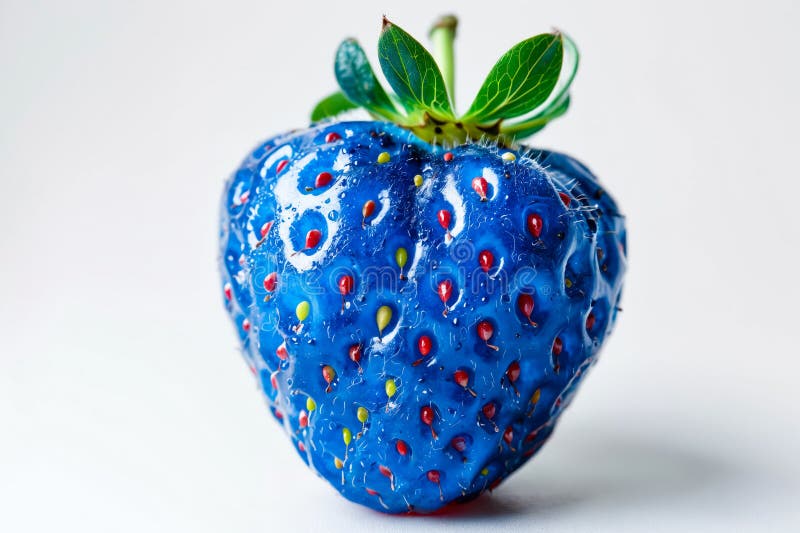 A Blue Strawberry with Red Spots on it. Generative AI Stock Image ...
