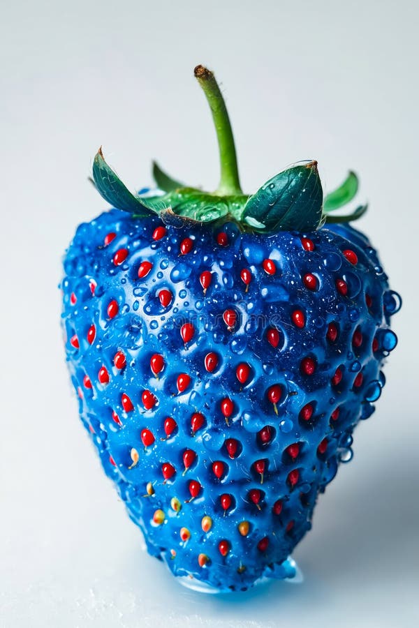 A Blue Strawberry with Red Spots on it. Generative AI Stock Photo ...