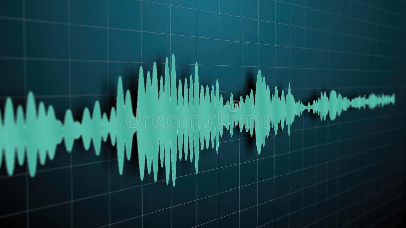 Blue Streak of Audio Spectrum with Reflection. Stock Illustration ...