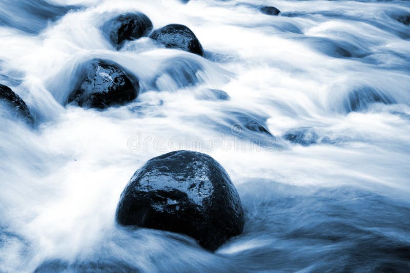 Blue stream with rapids stock image. Image of river, colour - 7440571