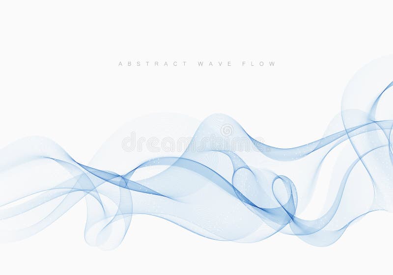 Blue Stream Transparent Wave Smoke Abstract Background Design Element ...