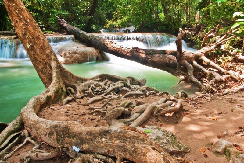 Blue stream waterfall stock photo. Image of park, cataract - 27750380