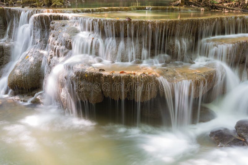 Blue Stream Waterfall in Deep Forest of Thailand Stock Photo - Image of ...