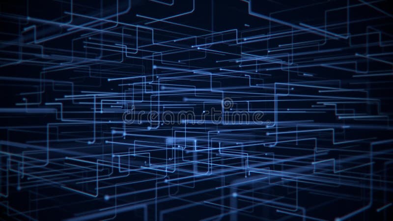 Blue Streaming Data Nodes Technology Background Stock Video - Video of ...