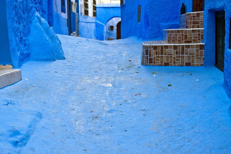 Blue street stock image. Image of morocco, ground, moroccan - 16210431