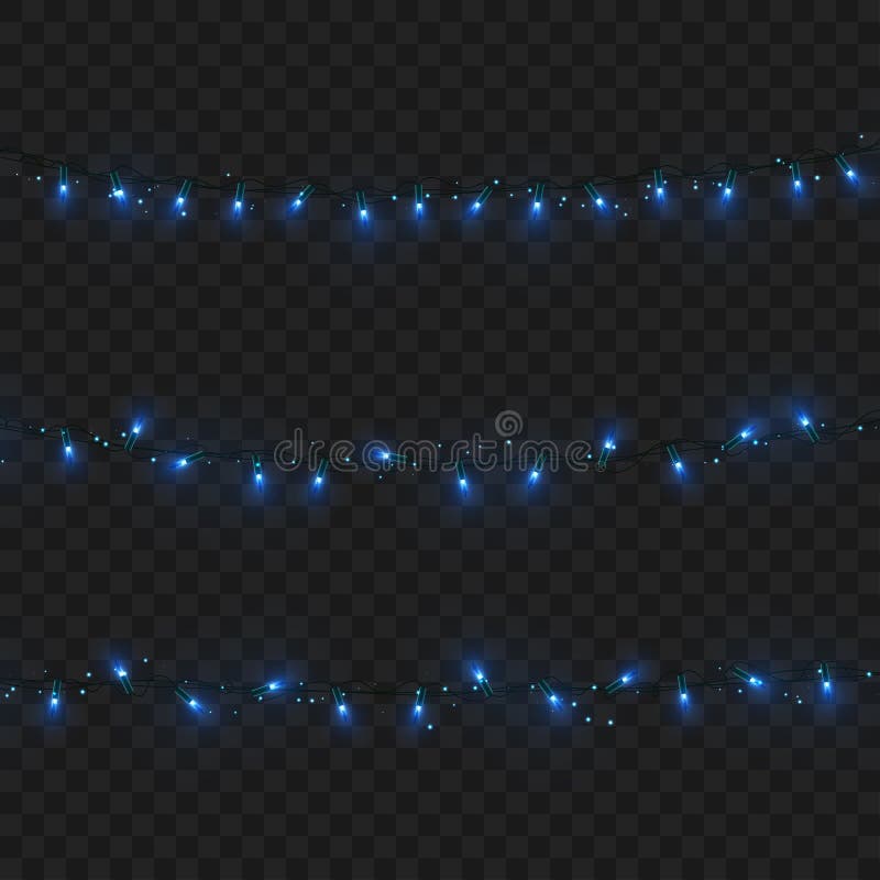 Blue String Lights on Dark Background, Creating a Festive Atmosphere ...