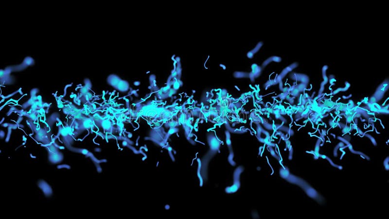 Blue Strings of Energy Loop Stock Footage - Video of bright, quantum ...