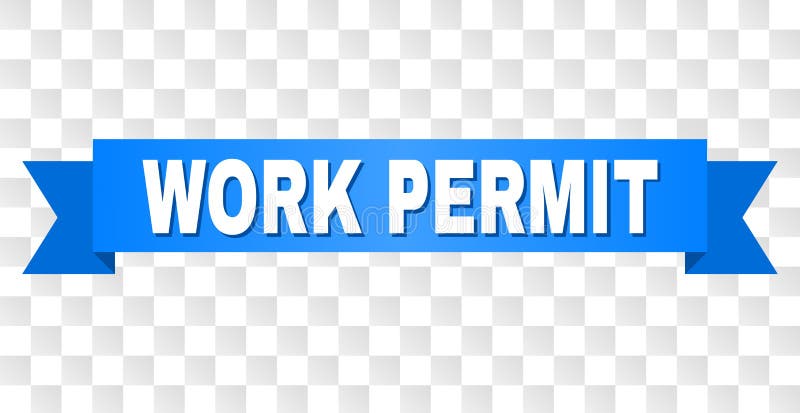Blue Stripe with WORK PERMIT Caption Stock Vector - Illustration of ...