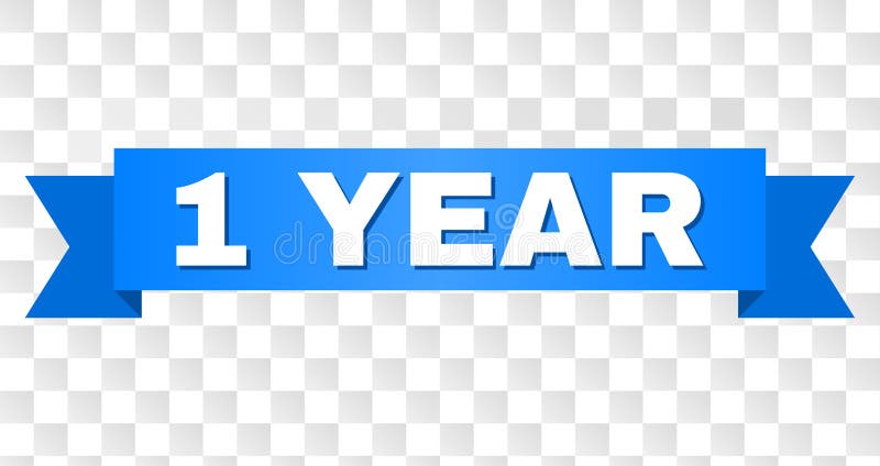 1 YEAR Text on Blue and Red Rectangle Buttons Stock Vector ...