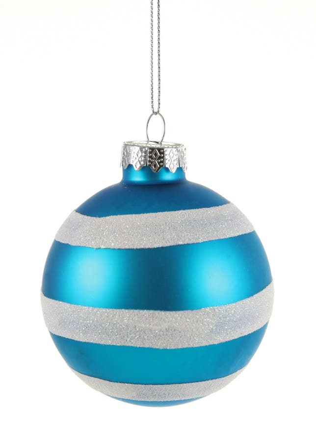 Blue Striped Bauble stock image. Image of blue, glitter - 6929321