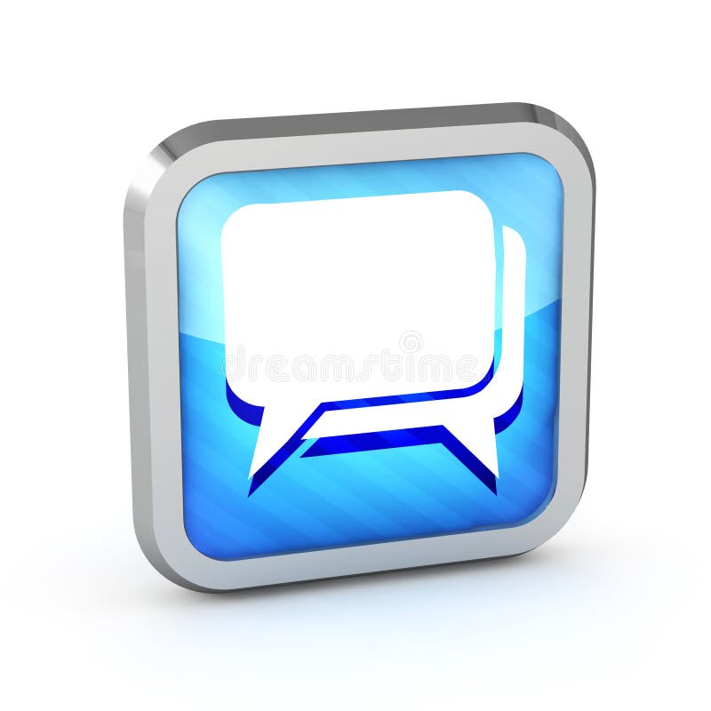 Blue striped dialog icon stock illustration. Illustration of forum ...