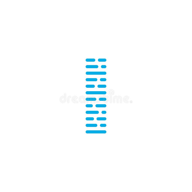 Blue Stripes Vector Logo Letter I Stock Vector - Illustration of liquid ...
