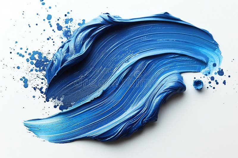 A Blue Stroke of Paint Isolated on White Background with Clipping Path ...