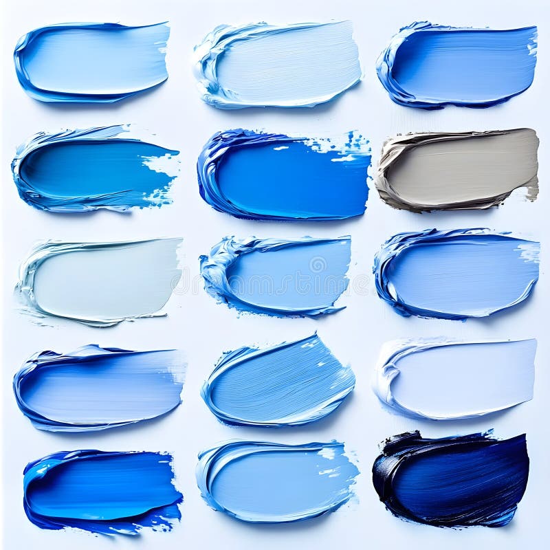 Blue Strokes Dynamically Splashing Across Pristine White Background ...