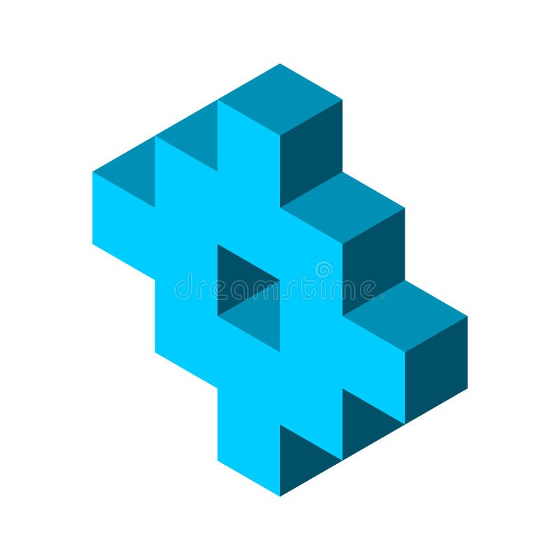 3D Isometric Box Shape Outline. Small Cube in a Big Cube. Abstract ...