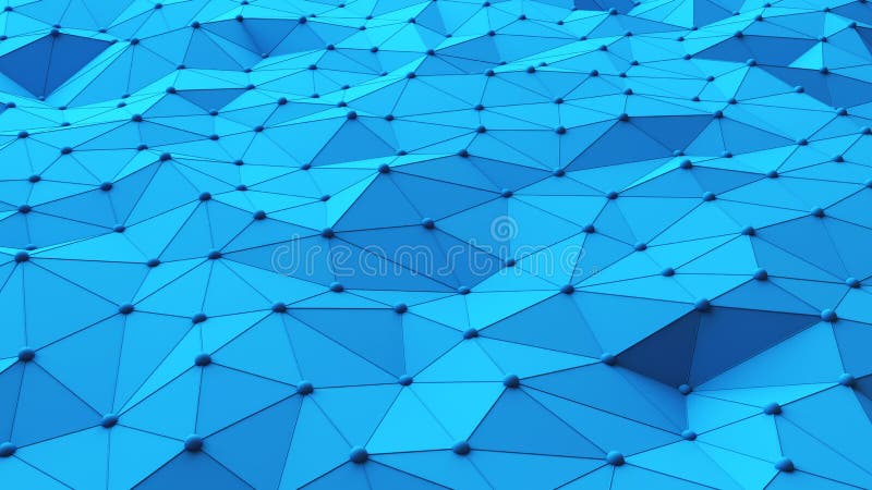 Blue Structure of Network Connection Triangle in Digital Compute Stock ...