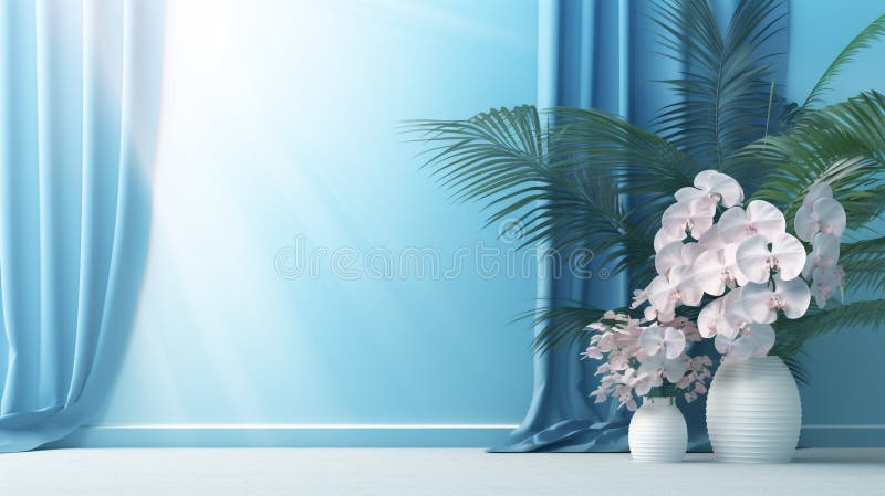 Blue Studio Background, Ideal for Showcasing Products, Generative AI ...