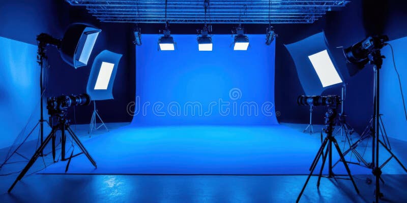 Blue Studio Film Set stock illustration. Illustration of television ...