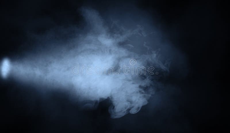 Blue Studio Spotlight . Stage with Smoke on Isolated Background. Design ...