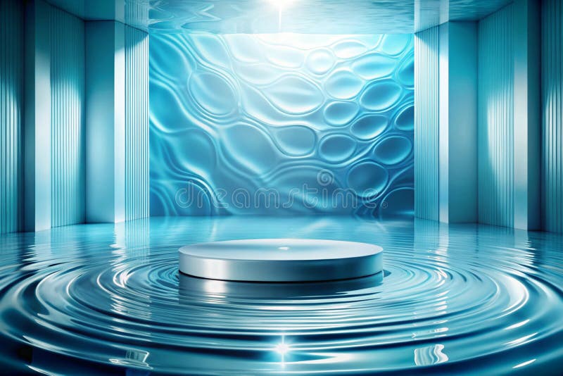Blue Studio Water Reflection Background for Cosmetic and Spa Products ...