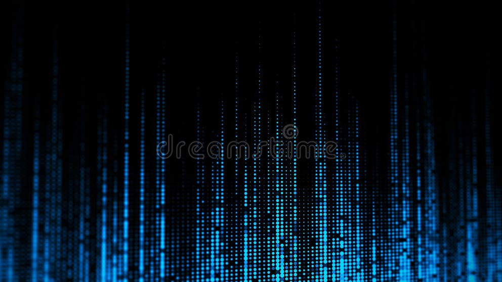 Blue Style Matrix Texture of Halftone Dots. Abstract Background. Particle Pattern. Broken Screen ...