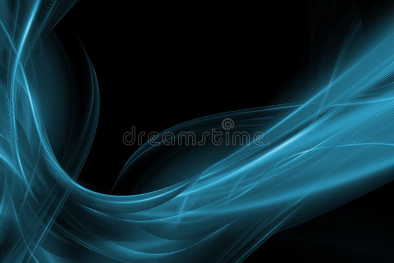 Blue Stylish Fantasy Background. Light Waves on a Black Backdrop Stock ...