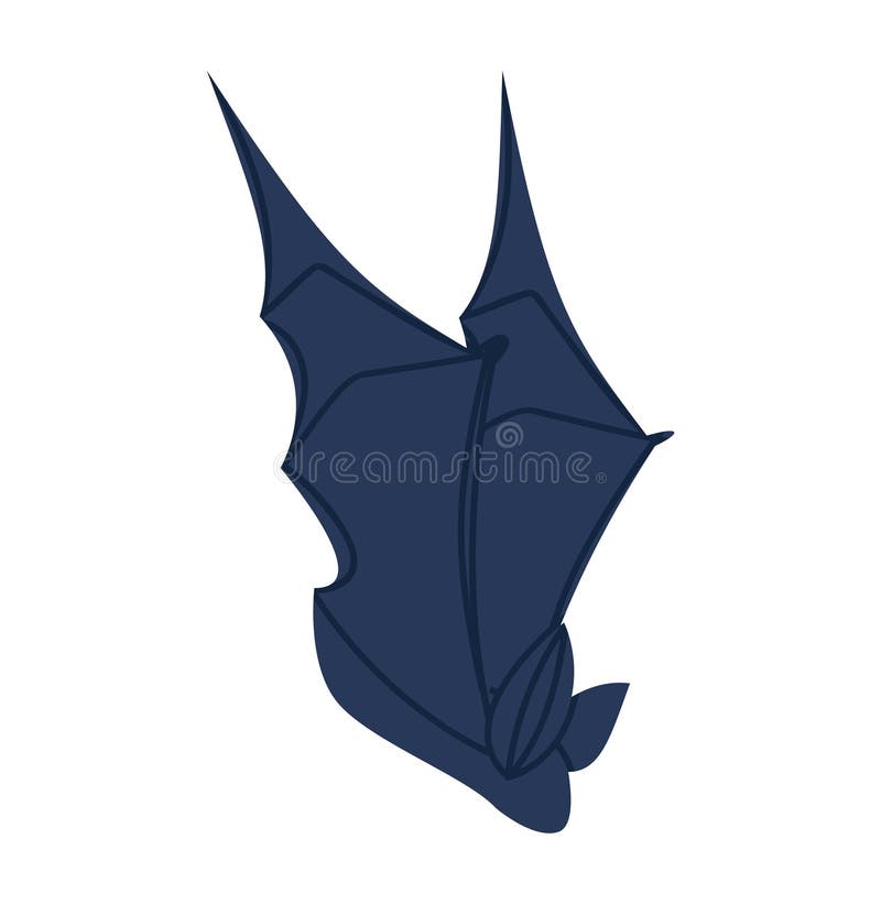 Blue Stylized Bat Illustration. Minimalist Geometric Bat Design Stock ...