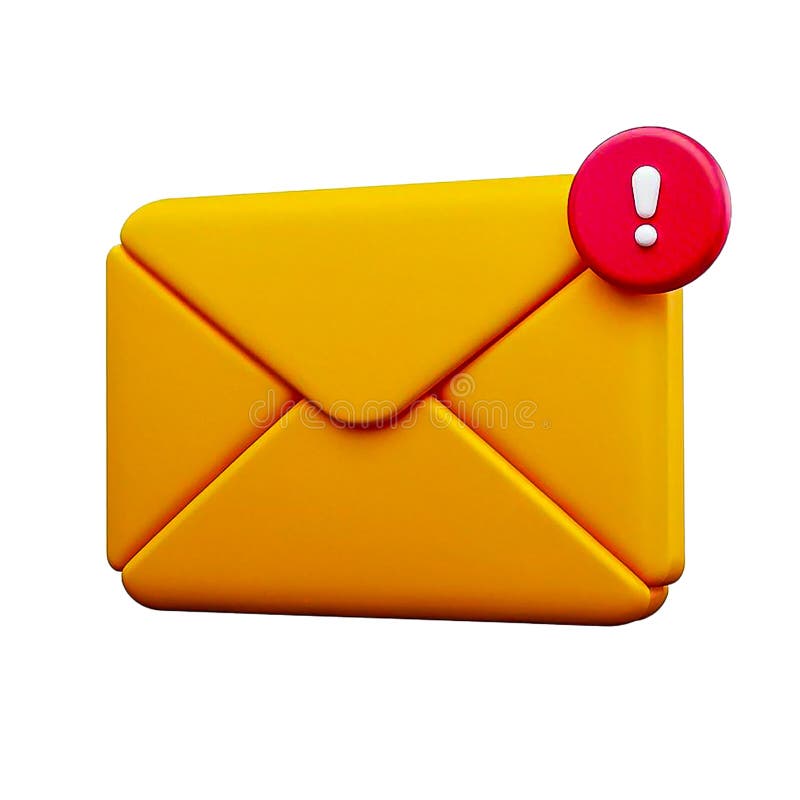A Yellow Envelope Icon with a Red Notification Bubble Indicating an ...