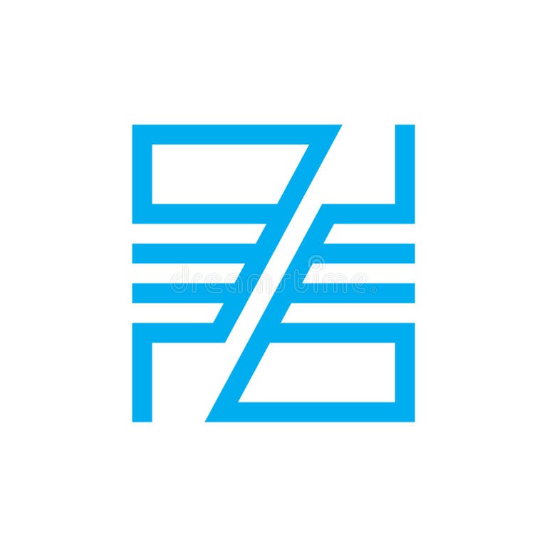 Blue Stylized Z Letter Logo Stock Illustration - Illustration of font ...