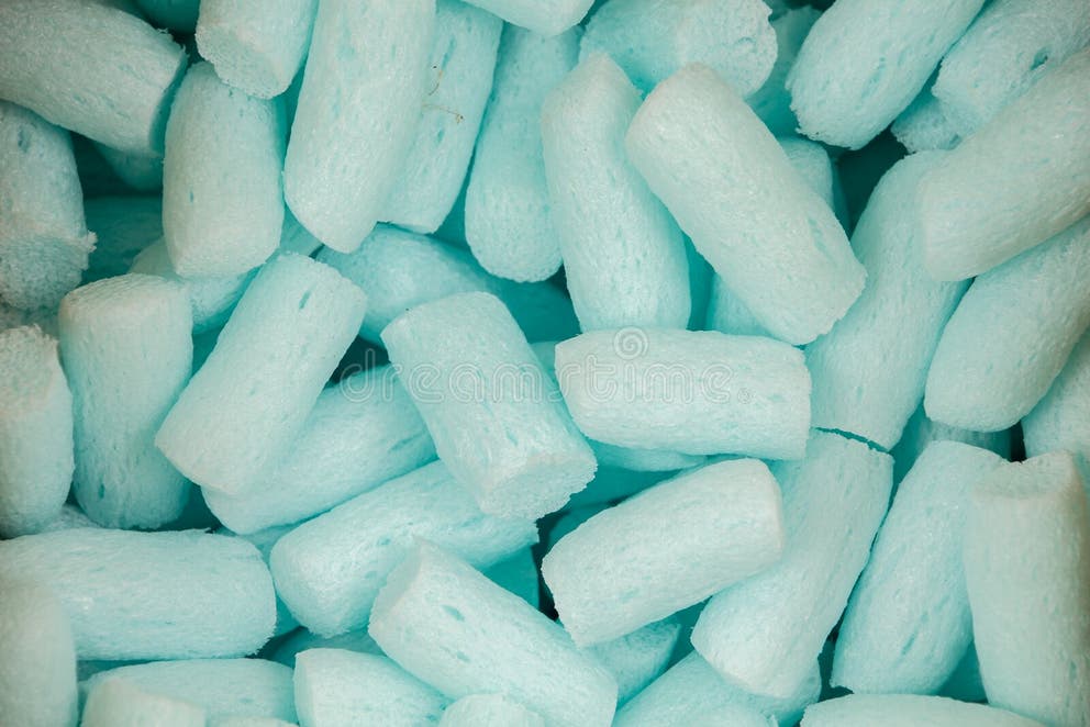 Blue styrofoam pellets stock image. Image of shipping - 105021327