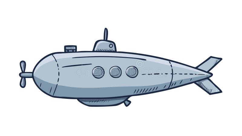 Blue Submarine Icon for Underwater Exploration, Vector Design ...