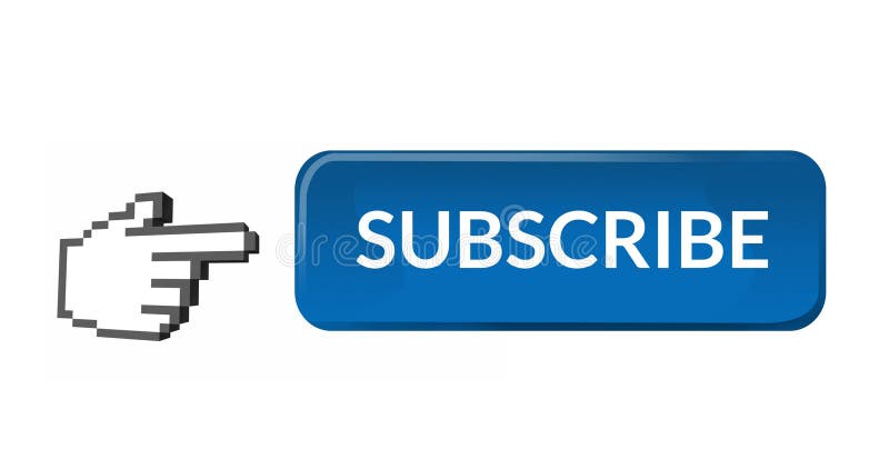 Blue Subscription Button with Moving Hand Icon on White Background in ...