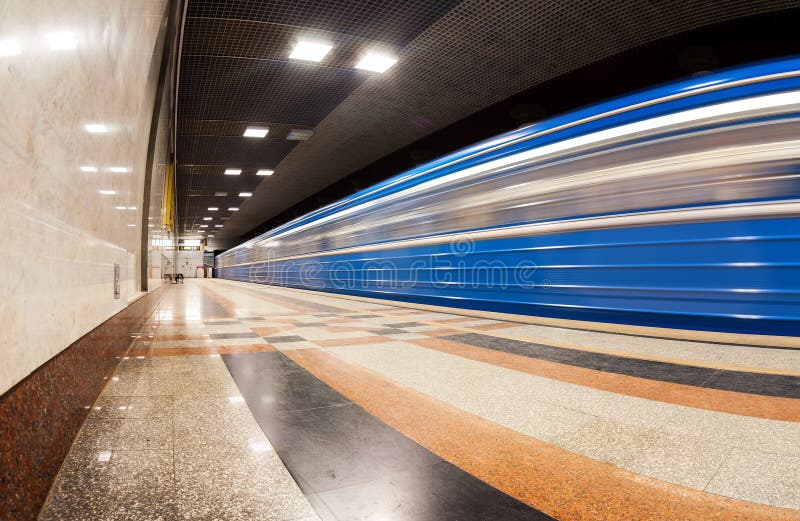 Blue subway station stock image. Image of angle, beat - 1669383
