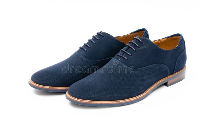 The Blue Suede Shoes Isolated on White Background Stock Image - Image ...