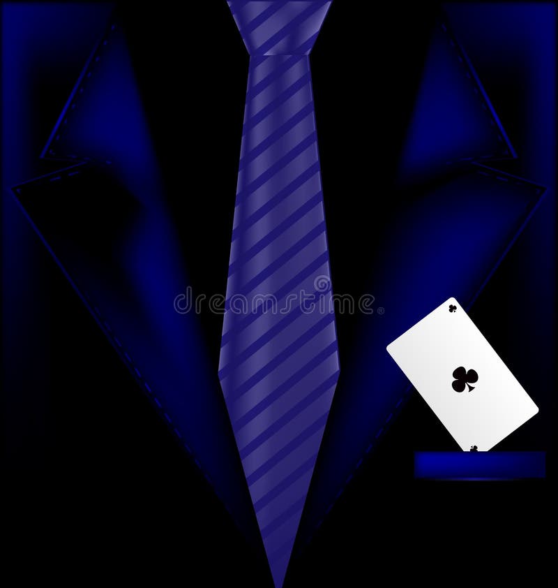 Blue suit and ace stock vector. Illustration of hazard - 61713873