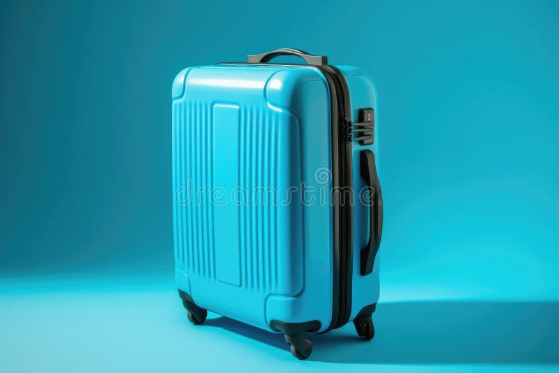 Blue Suitcase on Blue Background Stock Illustration - Illustration of ...