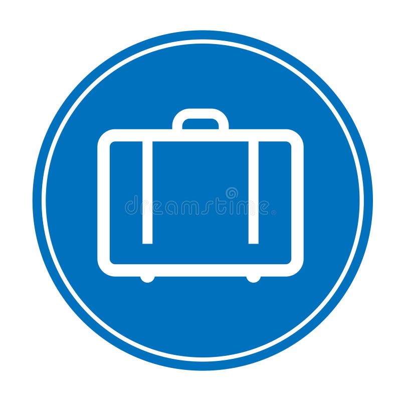 Blue Suitcase Baggage Vector Sign Stock Vector - Illustration of travel ...