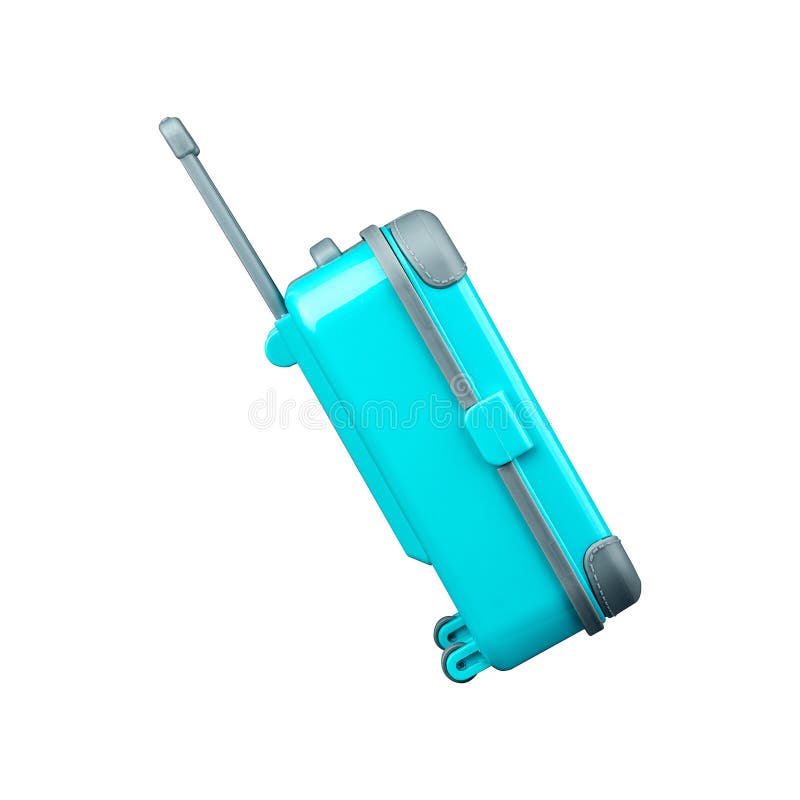 Blue Suitcase. Side View. Isolated on a White Background. Trips Stock ...