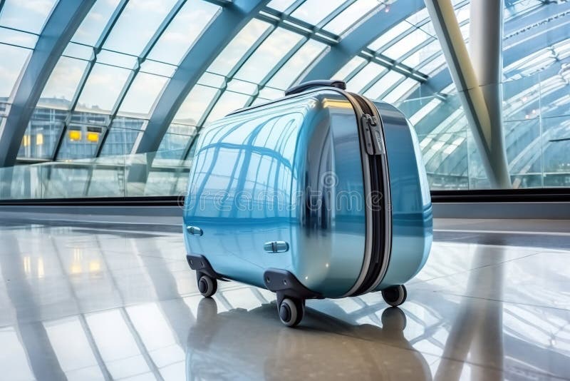 A Blue Suitcase Sitting on Top of a White Floor. Generative AI Image ...