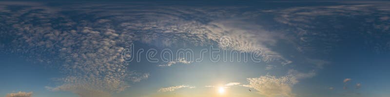 Seamless Panorama of Sky with Light Clouds in Spherical Equirectangular ...