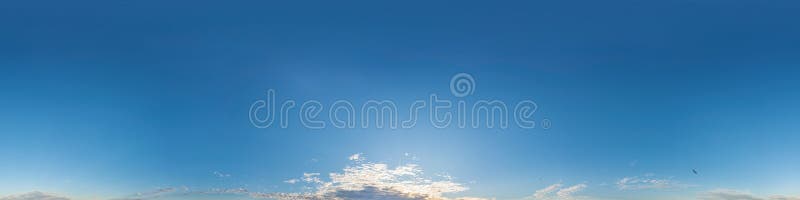 Blue Summer Sky Panorama with Light Cirrus Clouds. Hdr Seamless ...