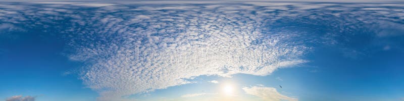 Blue Summer Sky Panorama with Light Cirrus Clouds. Hdr Seamless ...