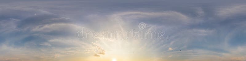 Blue Summer Sky Panorama with Light Cirrus Clouds. Hdr Seamless ...