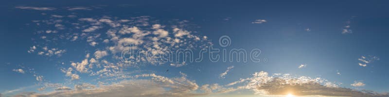 Blue Summer Sky Panorama with Light Cirrus Clouds. Hdr Seamless ...