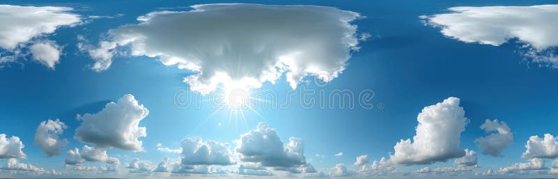 Blue Summer Sky Panorama with Light Cirrus Clouds. Hdr Seamless ...